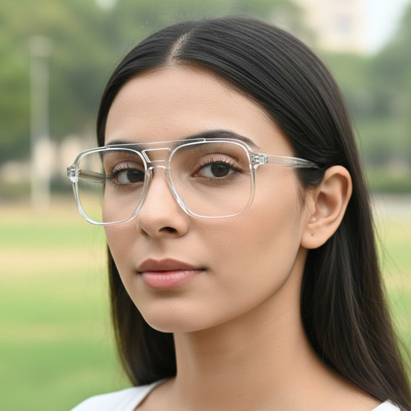 Blue Light Glasses for Screen Use – Clear Square Frame – First Dot